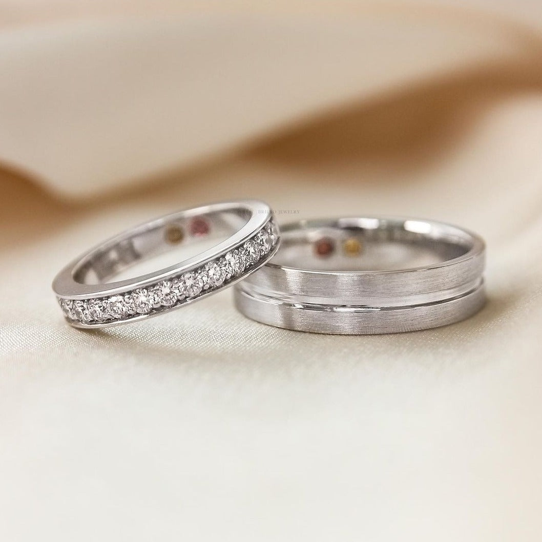 Channel and Custom Preston Wedding Rings | Brilyo Jewelry