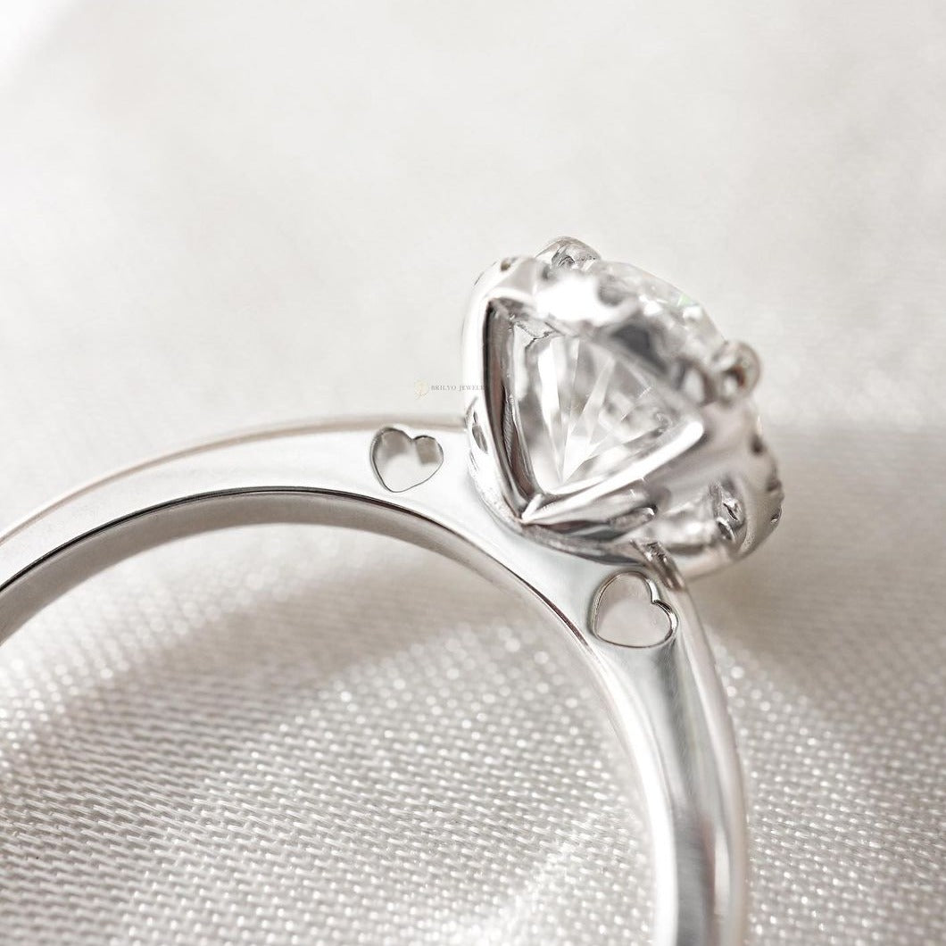 Heart Monogram Engagement Ring | Brilyo Jewelry